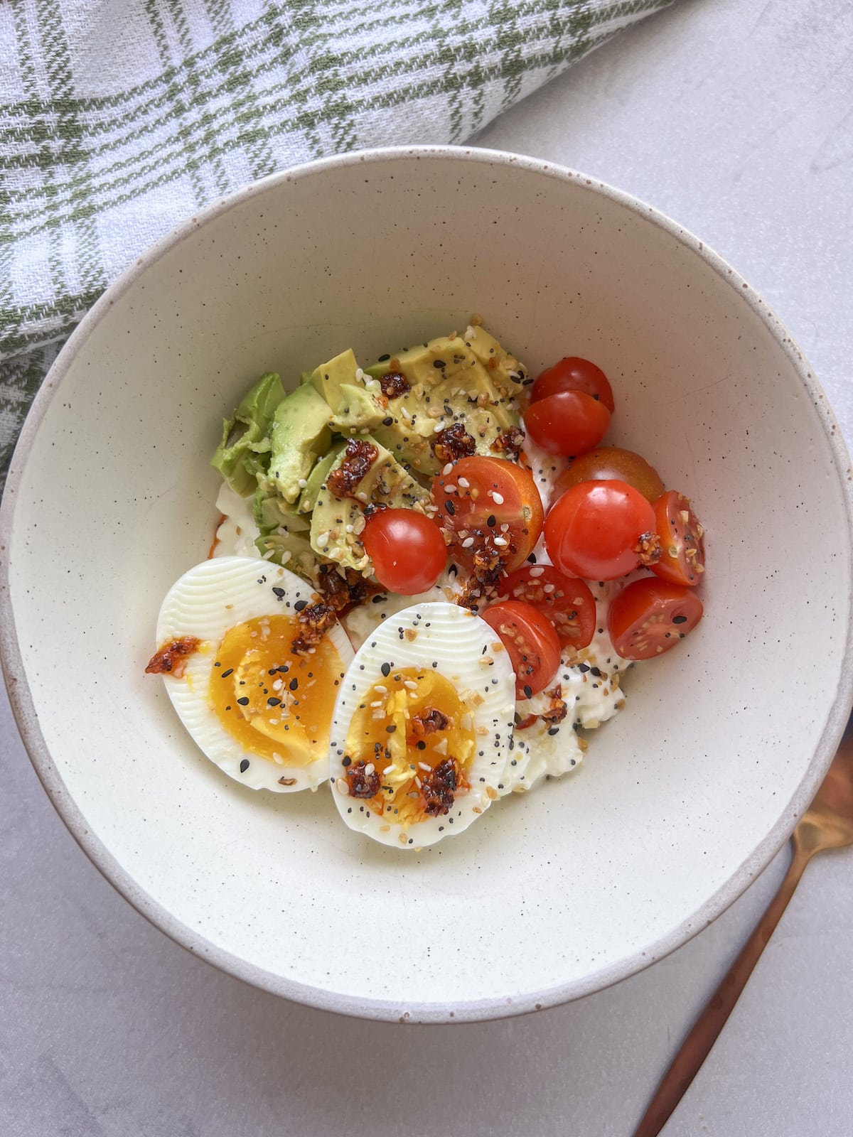 Savory Cottage Cheese Bowl