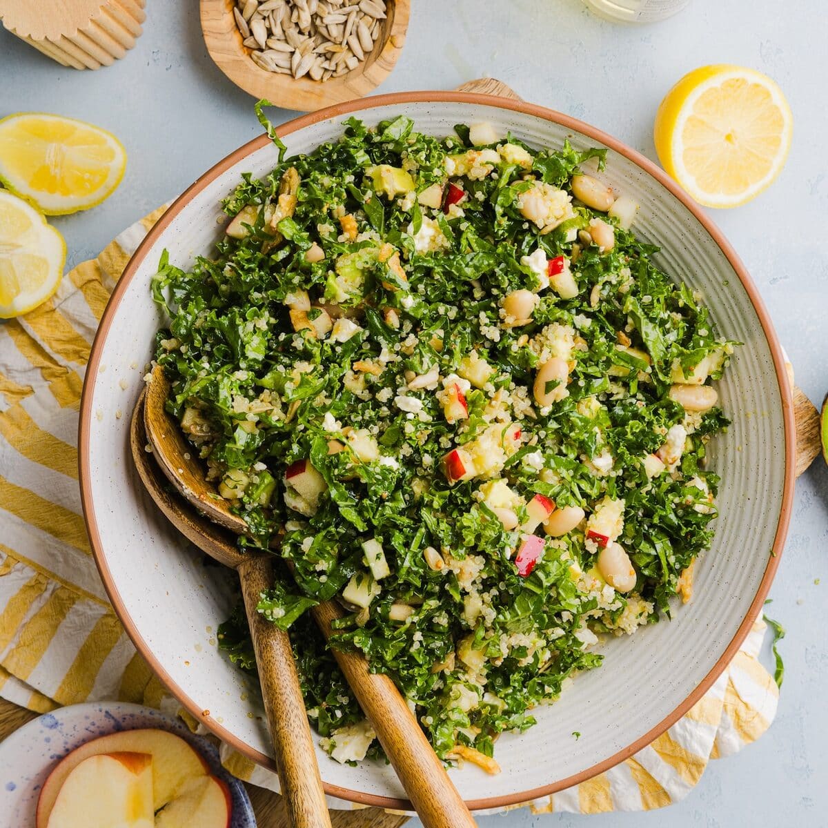 Kale White Bean Salad With Honey Mustard Vinaigrette – Real Life ...